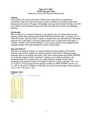Fillable Online Mwsug SAS Tips And Tricks MWSUG Mwsug Fax Email Print PdfFiller