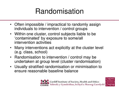 Ppt Cluster Randomised Trials Of Schools Based Health Interventions Powerpoint Presentation