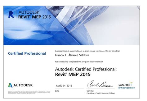 Autodesk Certified Professional Revit Mep 2015 Franco Álvarez S