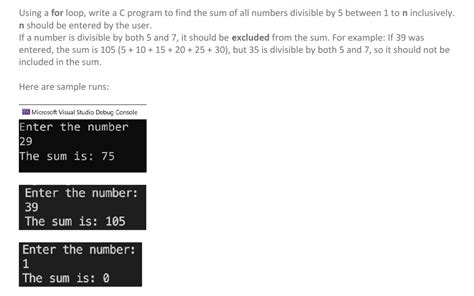 Solved Using A For Loop Write A C Program To Find The Sum