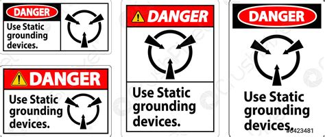 Danger Sign Use Static Grounding Devices Stock Vector 6423481 Crushpixel