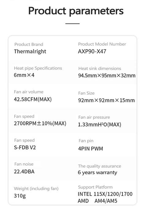 Thermalright Axp90 X47 Full Cpu Radiator Low Profile Cpu Cooler Pure Copper With 92mm Pwm Fan