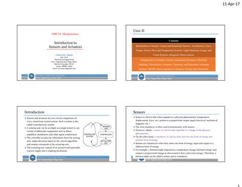 Pdf Unit Ii Sensors And Actuators