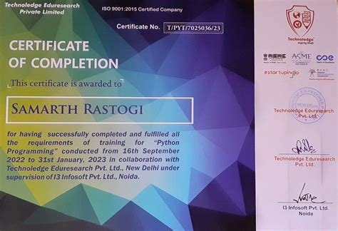 Samarth Rastogi On Linkedin Certificate