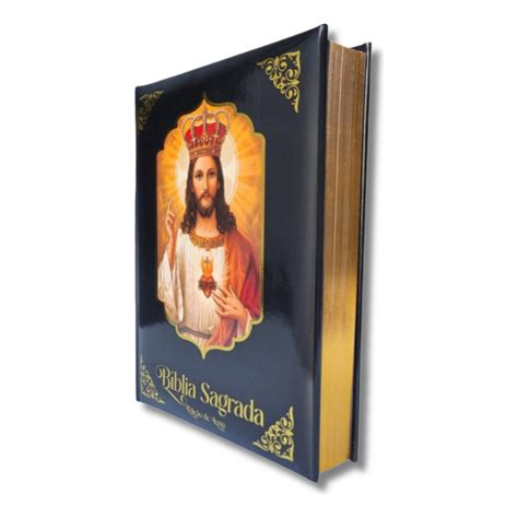 Bíblia Sagrada Católica Com Imagens Edição Luxo Pedestal Capa Dura Antigo E Novo Testamento