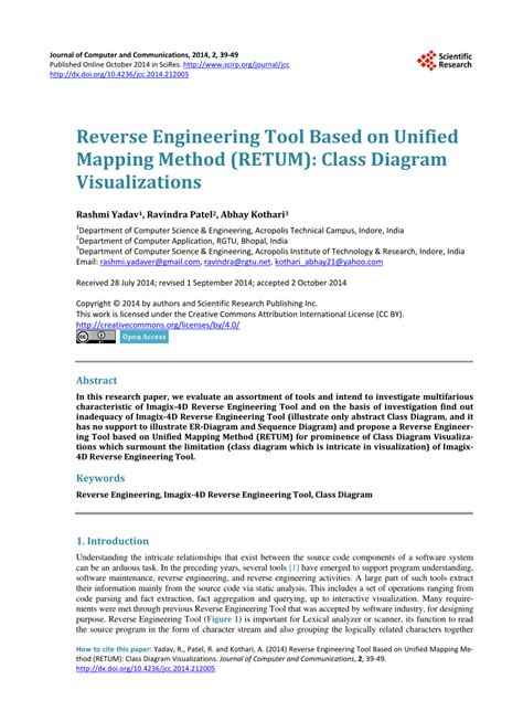 Pdf Reverse Engineering Tool Based On Unified Mapping Method Retum