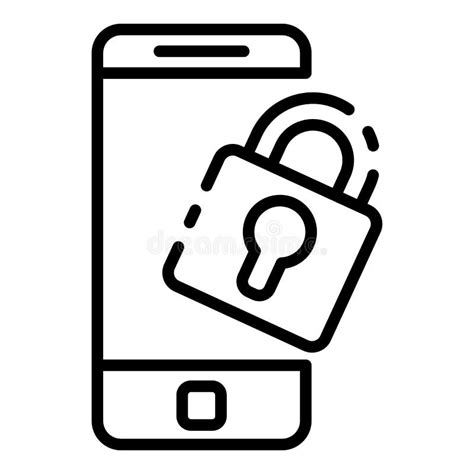 Hacker Smartphone Protection Icon Outline Style Stock Vector Illustration Of Attacks Mobile