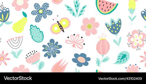 Seamless Summer Patternmodern Abstract Background Vector Image