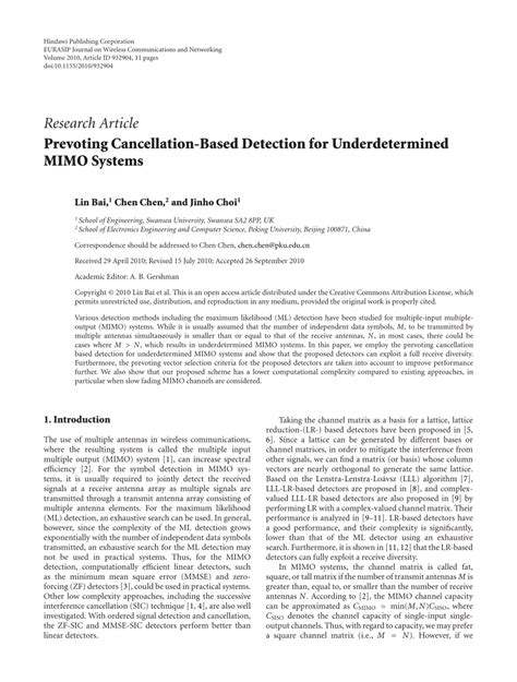 pdf prevoting cancellation based detection for underdetermined mimo systems