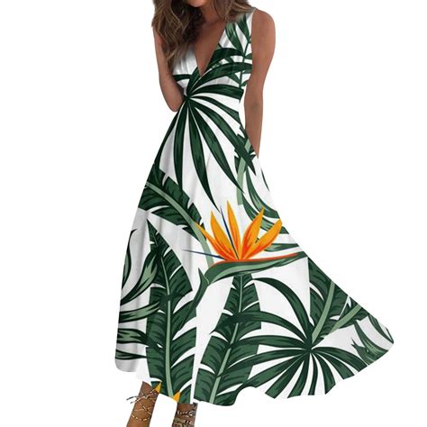 Ehtmsak Plus Size Summer Dresses For Curvy Women Beach Hawaiian