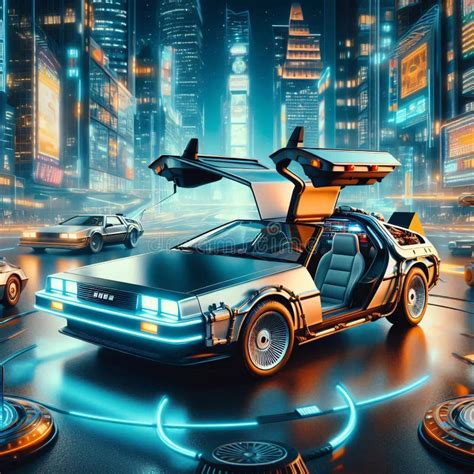 Back To The Future Delorean Concept Art Generative Ai For Illustratio