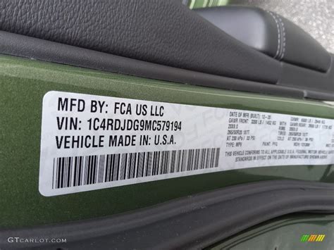 2021 Durango Color Code Pfq For F8 Green Photo 145840682