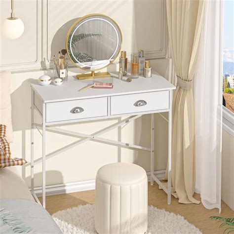 Make Uptafel Zonder Spiegel 80x40x76 Cm Compacte Schminktafel Met 2