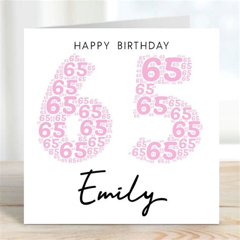 Personalised 65th Birthday Card For Her By Uniqueful