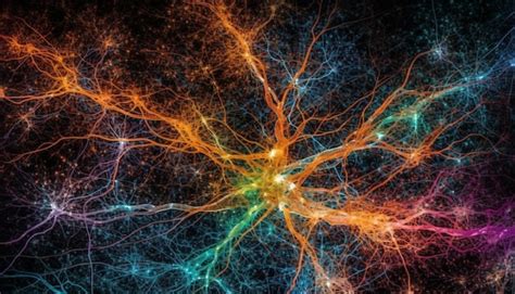 Premium Ai Image Futuristic Science Of Glowing Nerve Cell Synapse Generated By Ai