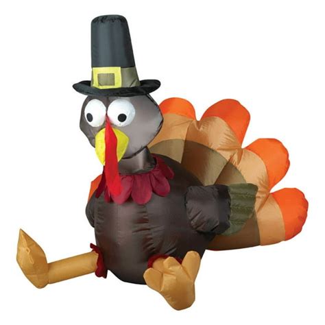 Outdoor Airblown Inflatable Thanksgiving Pilgrim Turkey Lawn Decoration