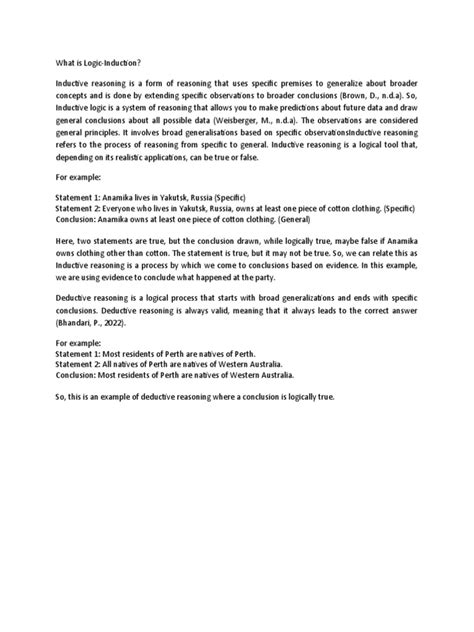 What Is Logic Induction Pdf