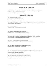 U1C1L1A3 Exercise 2 My Cadet Creed Pdf Chapter 1 JROTC Foundations Lesson 1 Introducing