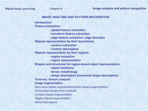 PPT Digital Image Processing Chapter Image Analysis And Pattern Recognition PowerPoint