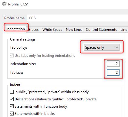CCS CC2640R2F How Can I Change The Tab Width Of Ccs Code Composer