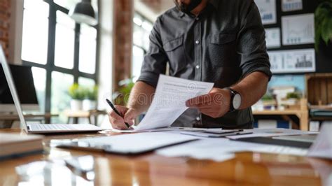 Business Professional Drafting A Policy Document Stock Illustration Illustration Of