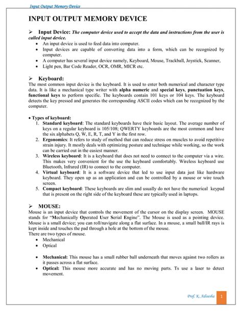 input output memory device pdf