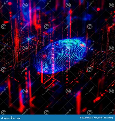 A Glowing Fingerprint In A Digital World Symbolizing High Tech