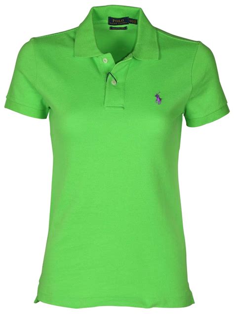 Polo Ralph Lauren Womens Mesh The Skinny Polo Shirt Green Xs