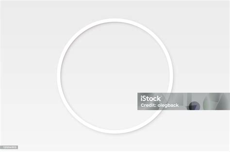 회색 배경의 벽에 그림을 위한 흰색 원형 프레임입니다 사진 그림 카드 또는 사진을 위한 빈 공간입니다 3d 사실적인 현대 서클 템플릿 벡터 일러스트레이션 빈 나무 또는