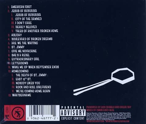 Green Day American Idiot Disco Cd Con 13 Canciones 23900 En