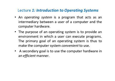 Os 1 Operating System Theory Notes Lecture 1 Introduction To