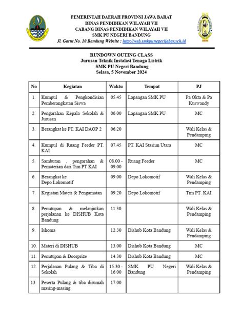 Rundown Outing Class Pdf Rundown Outing Class Pdf