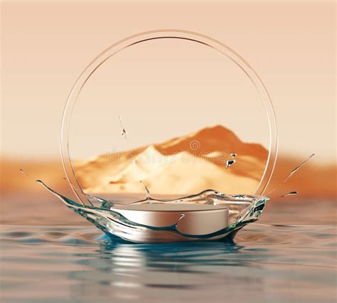 Platform Podium Beach Desert Or Oasis Luxury Elegant Gold Circle On