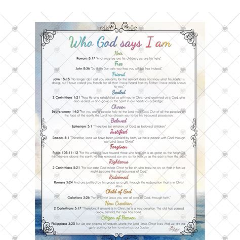 Who God Says I Am Printable Printable Worksheet
