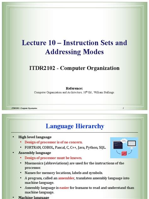 l10 instruction set and addressing modes pdf computers