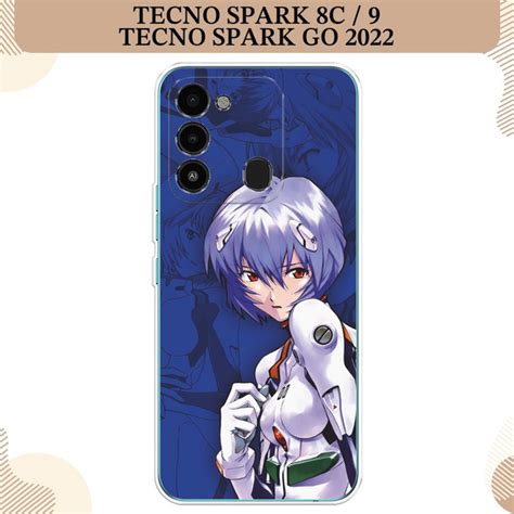 Силиконовый чехол на Tecno Spark Go 2022 8С 9 Текно Спарк Гоу 2022 8С 9 аниме Евангелион Рей