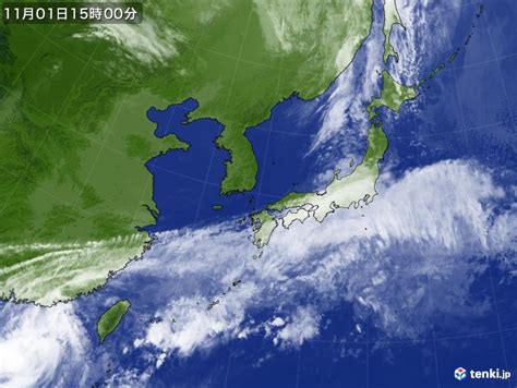 過去の気象衛星日本付近2022年11月01日 日本気象協会 Tenkijp
