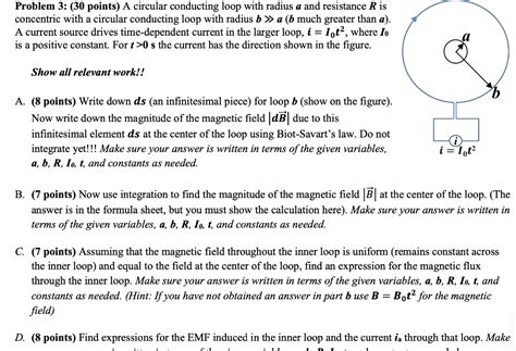 Solved Problem 3 30 Points A Circular Conducting Loop
