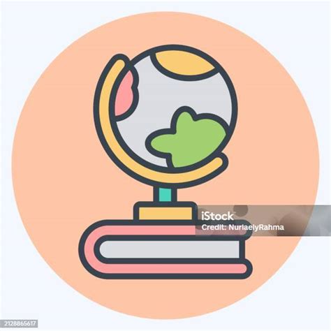 아이콘 글로벌 교육 2 학습 기호와 관련이 있습니다 색상 메이트 스타일 심플한 디자인 일러스트레이션 개발에 대한 스톡 벡터 아트
