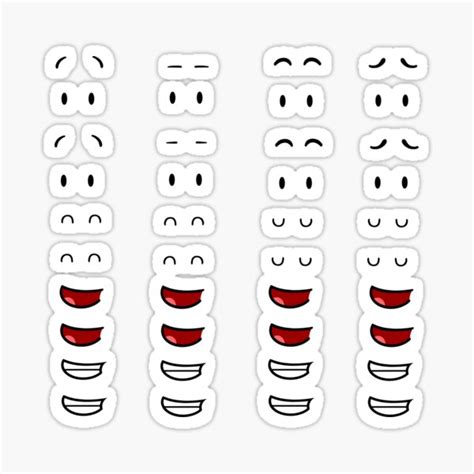 Bfdi Face Assets Pack Basic Sticker For Sale By Msbonnie Redbubble