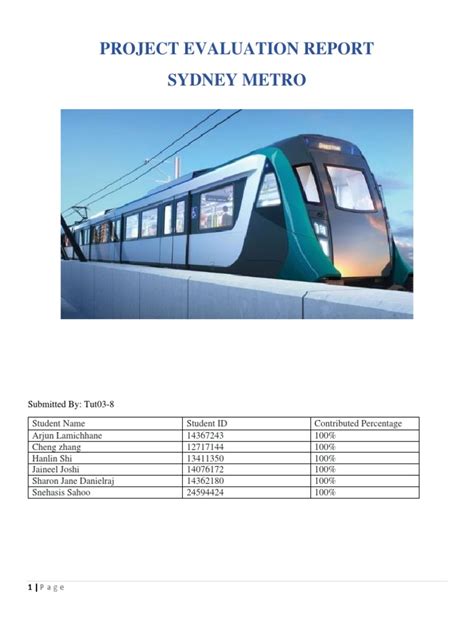 Economic Evaluation Of Sydney Metro Final Pdf Sydney Rapid Transit