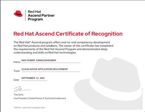 Completed Certification In Red Hat On Cloud Native Application Deployment Redhatcertification