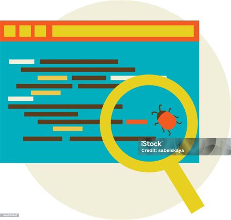 Image Of Bug In The Computer Programming Code Stock Illustration