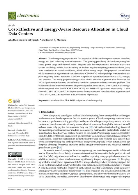 Pdf Cost Effective And Energy Aware Resource Allocation In Cloud Data Centers
