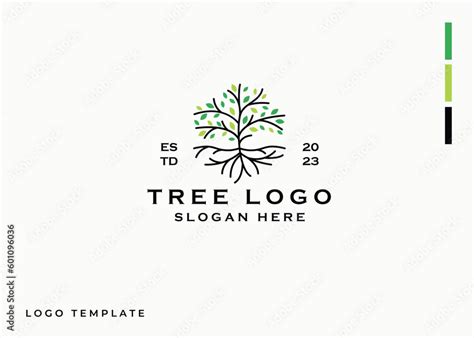 Line Art Tree Logo Design Tree And Root Vector Tree Of Life Logo