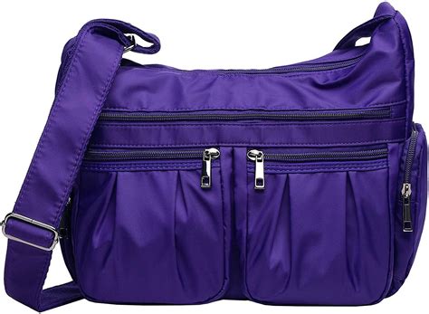 Women Multi Pocket Shoulder Bag Waterproof Nylon Travel Purses And