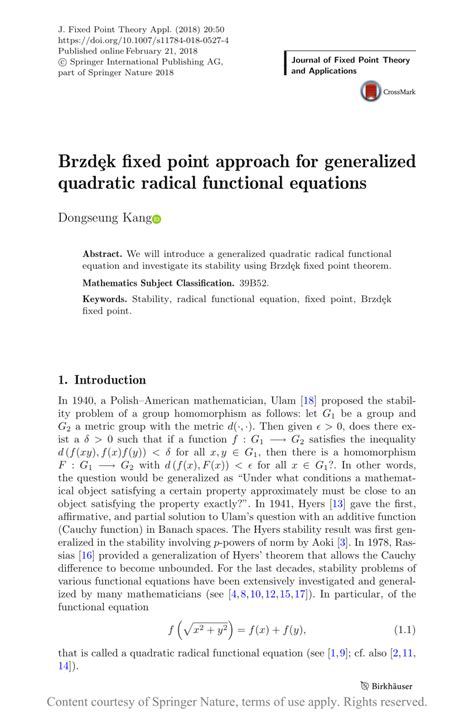 Brzdȩk Fixed Point Approach For Generalized Quadratic Radical