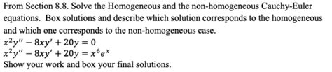 Solved From Section 88 Solve The Homogeneous And The
