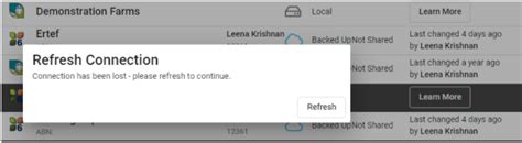 Refresh Connection Popup Agrimaster