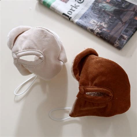 골덴 모자 M L 강아지 귀여운 겨울 군밤 모자 에이블리